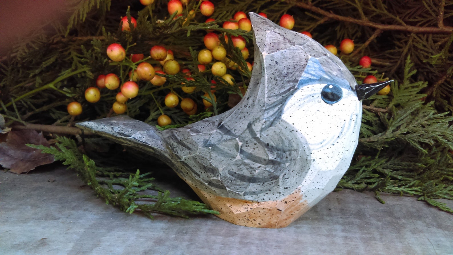 Hand Carved Windowsill Bird titmouse - Etsy