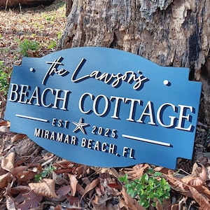 Custom Beach Lake River Cottage Airbnb Welcome Sign With Raised ...