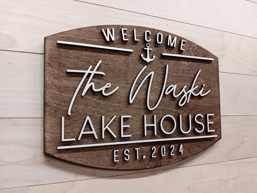 Customizable Beach Lake River Cabin Cottage Airbnb Welcome Sign With ...