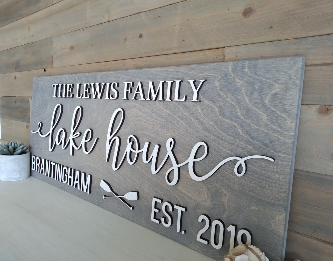 Personalized Lake House Sign, 3D Wood Sign, Lake House Decor, Lake ...