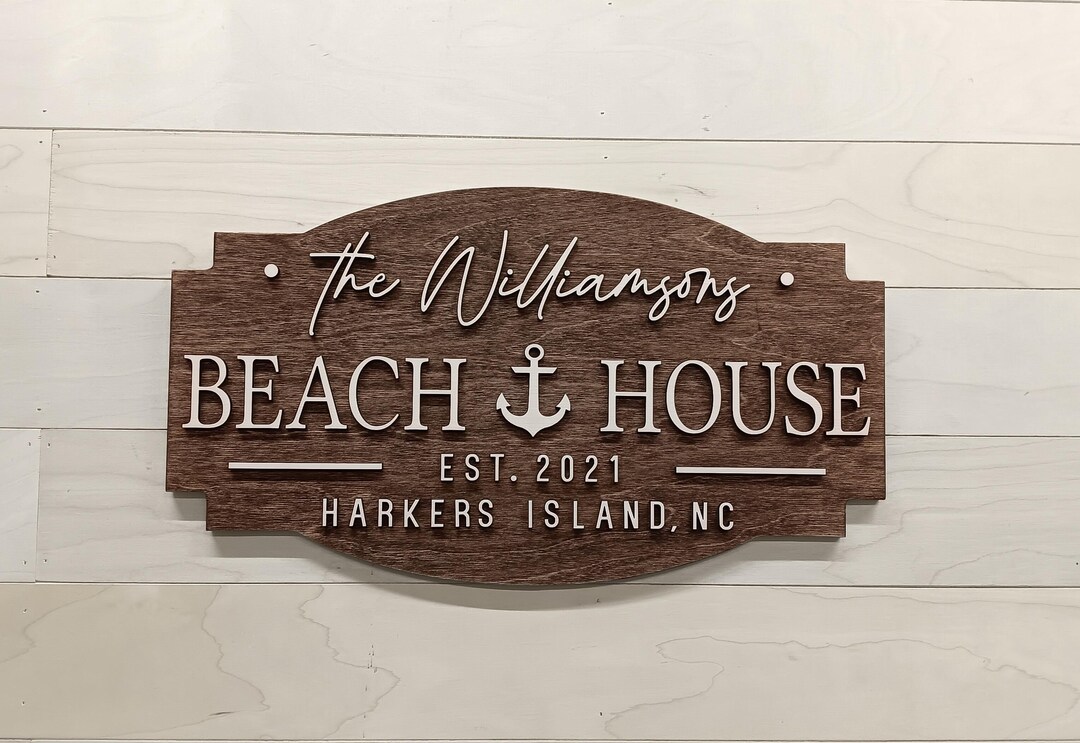 Custom Beach House Sign, Beach House Decor, Family Name Established ...