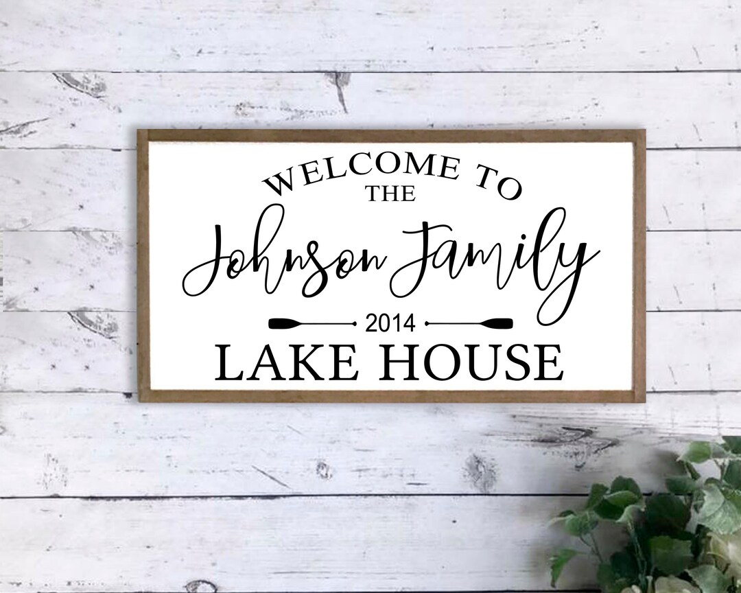 Personalized Lake House Sign Lake House Decor Wood Lake Sign Cabin Sign ...