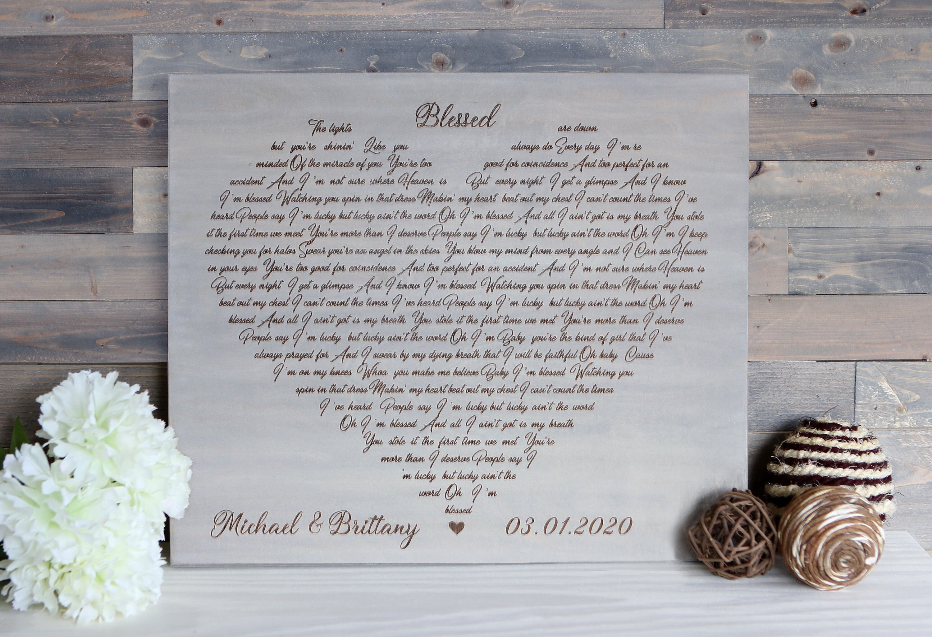 Song Lyrics Sign Engraved Wedding Song Cross My Heart First - Etsy