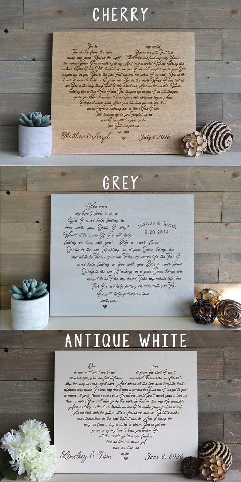 Custom Vows Engraving Wedding Vows 1st Anniversary Gift - Etsy