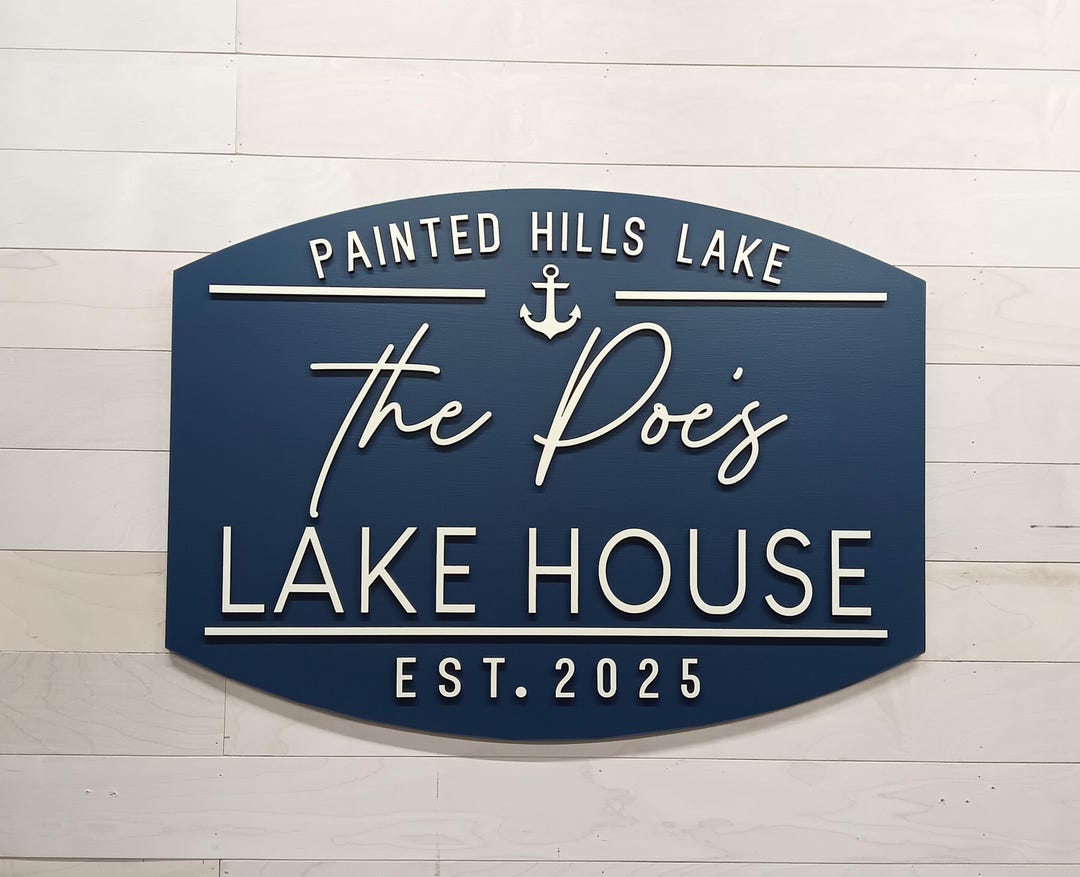 Lake House Sign, 3D Lake Name Sign, Lake Cottage Sign, Lake House Decor ...