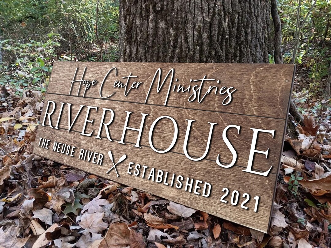 Custom River House Sign Modern Farmhouse Wall Decor Family Name Sign ...