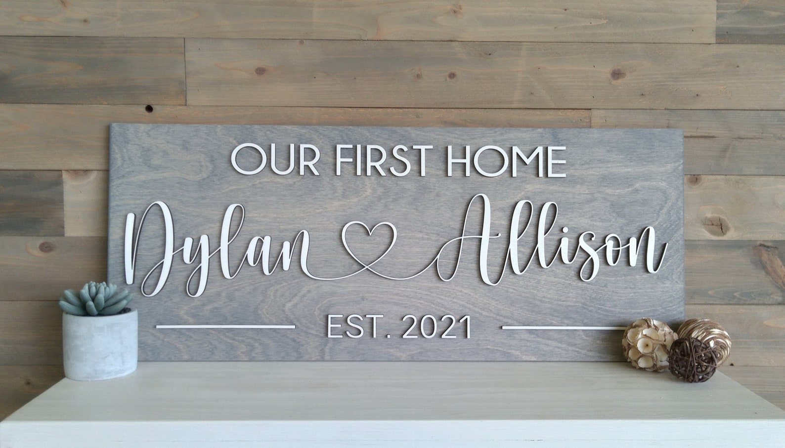 Our First Home Sign New Home Sign 3d Wood Sign Couples | Etsy