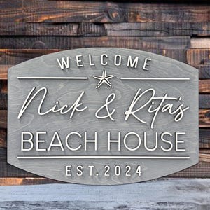 Customizable Beach Lake River Cottage Airbnb Welcome Sign With Raised ...