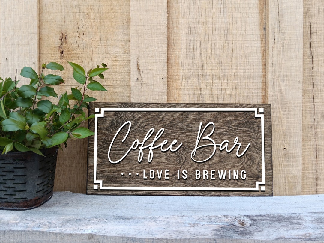 Coffee Bar Wall Sign, Coffee Sign, Kitchen Sign, Office Break Room Sign ...