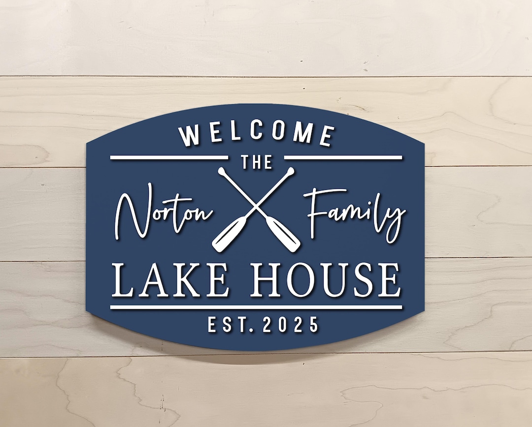 Custom 3D Wood Lake House Sign, Family Name Cabin Decor, Cottage, Camp ...
