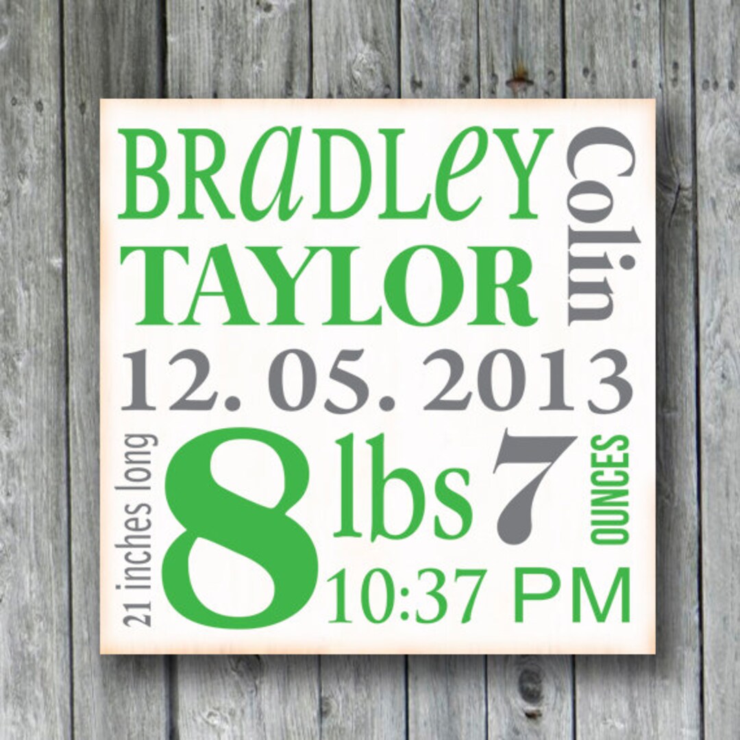 Personalized Baby Birth Information Sign,baby Birth Announcement ...