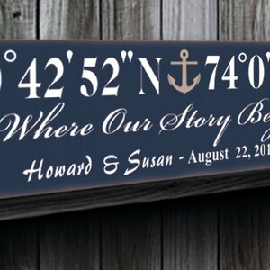 Personalized Wedding Anchor GPS Sign,gps Coordinates,latitude Longitude ...