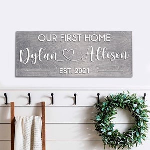 Our First Home Sign New Home Sign 3d Wood Sign Couples | Etsy