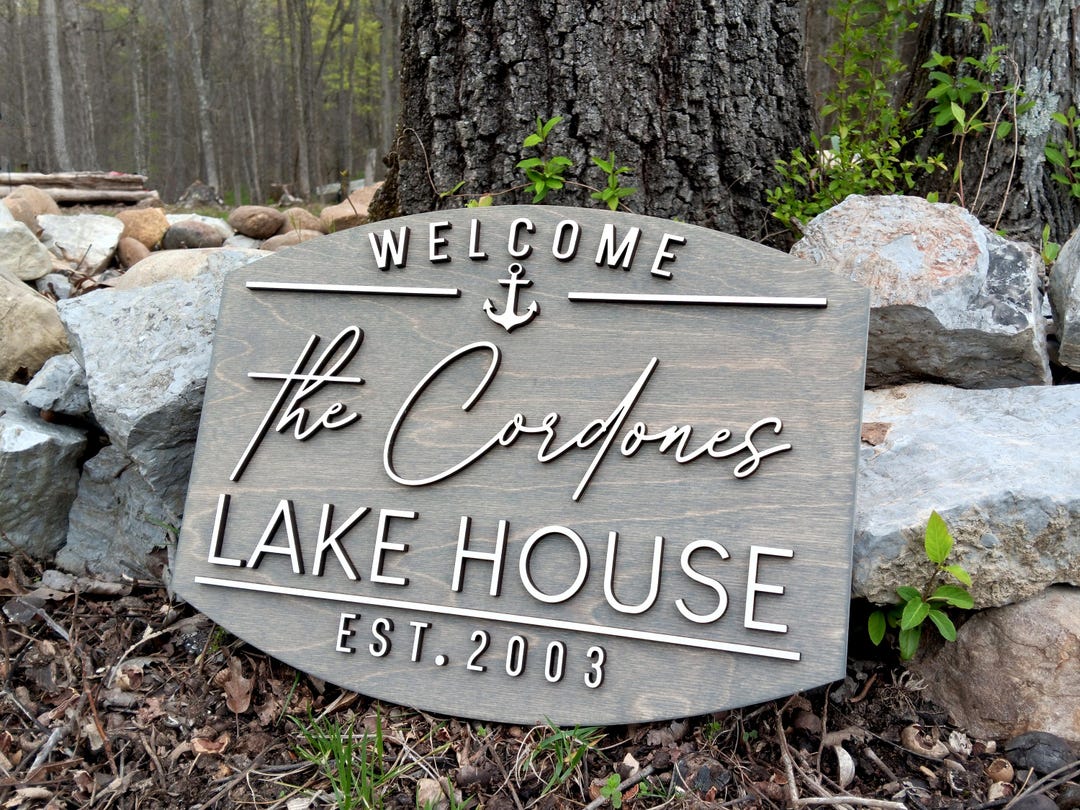 Lake House Sign Personalized, 3D Wood Sign, Lake House Decor, Lake ...