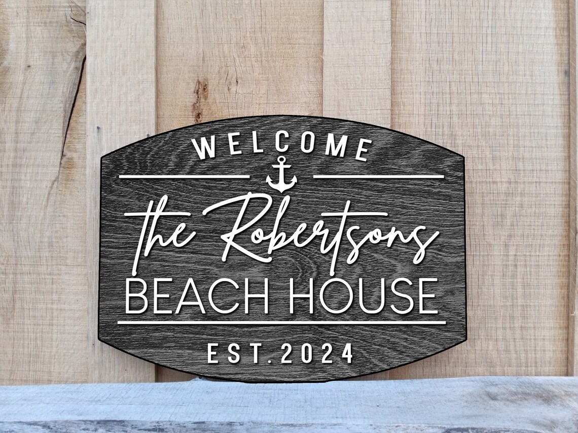 Beach House Sign, Beach House Decor, Personalized Wood Sign, 3D Sign ...