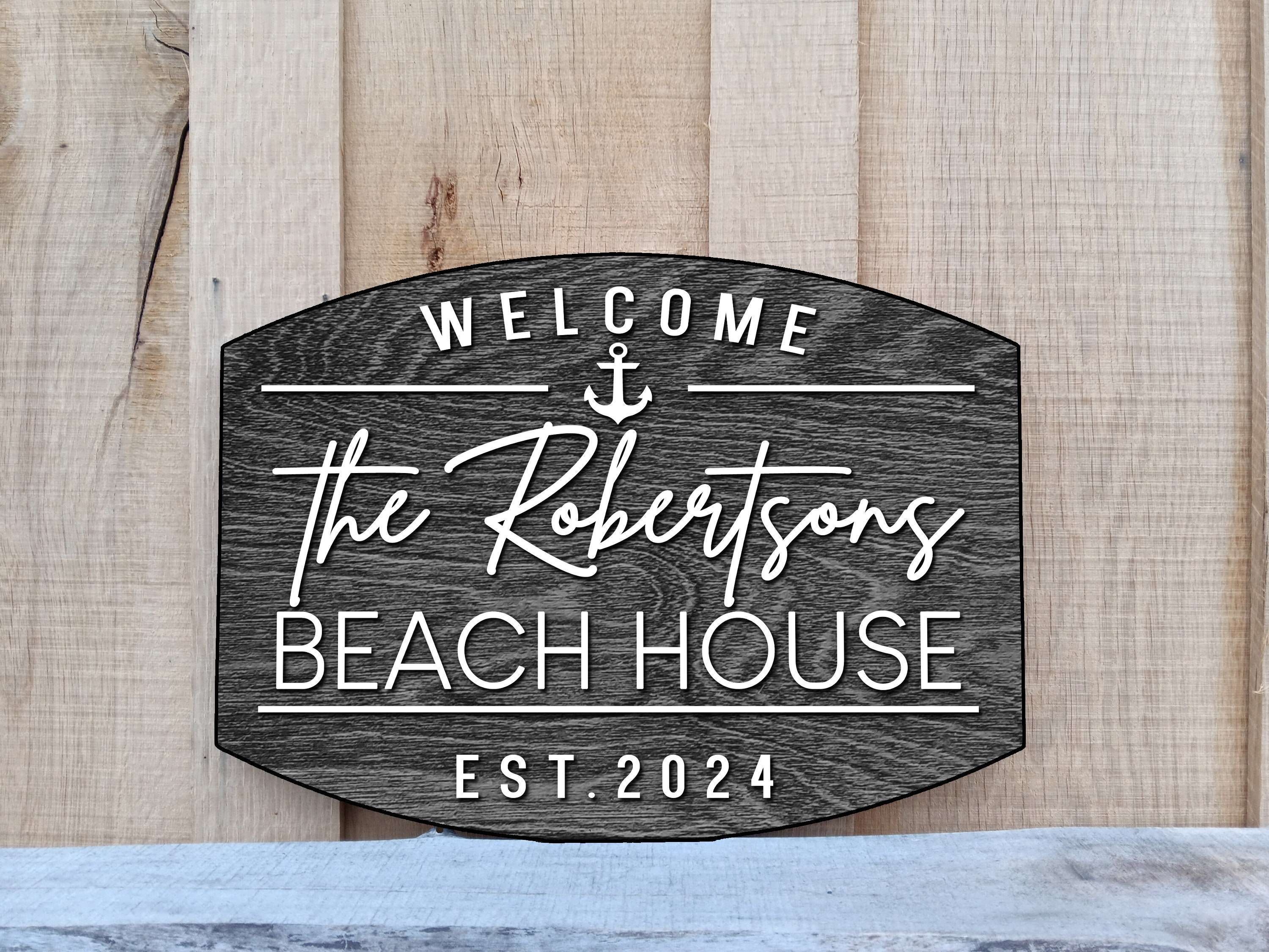 Beach House Sign, Beach House Decor, Personalized Wood Sign, 3D Sign ...