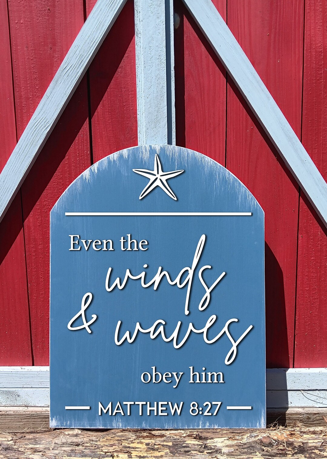 Arched Sign, Matthew 8:27, Scripture Wall Art, Even the Winds & Waves ...