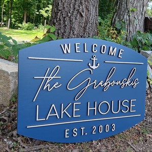Customizable Beach Lake River Cottage Airbnb Welcome Sign With Raised ...