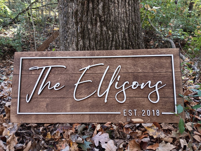 Personalized Family Name Pallet Sign, Custom 3D Wood Sign, Wedding Gift ...