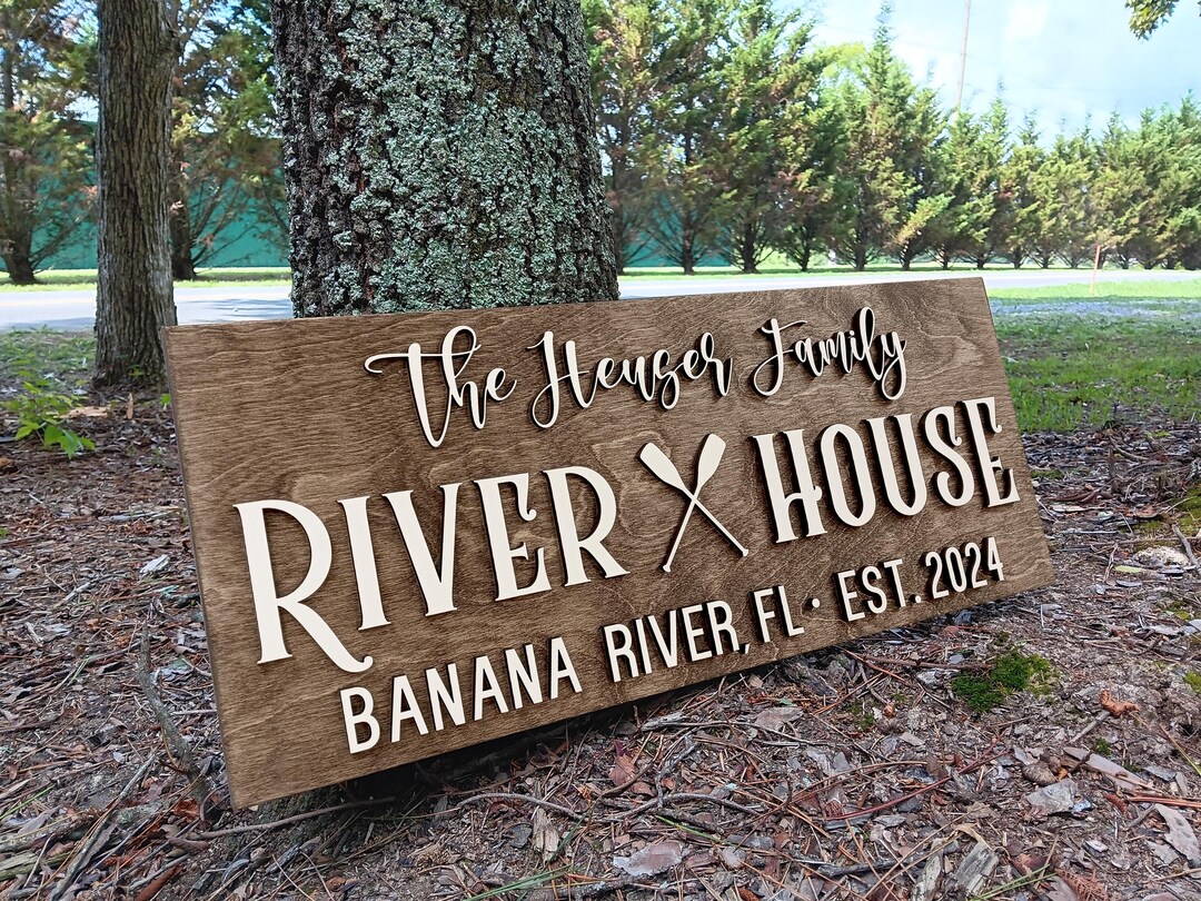 Custom Beach Lake River Cottage Cabin Airbnb Sign With Raised Lettering ...