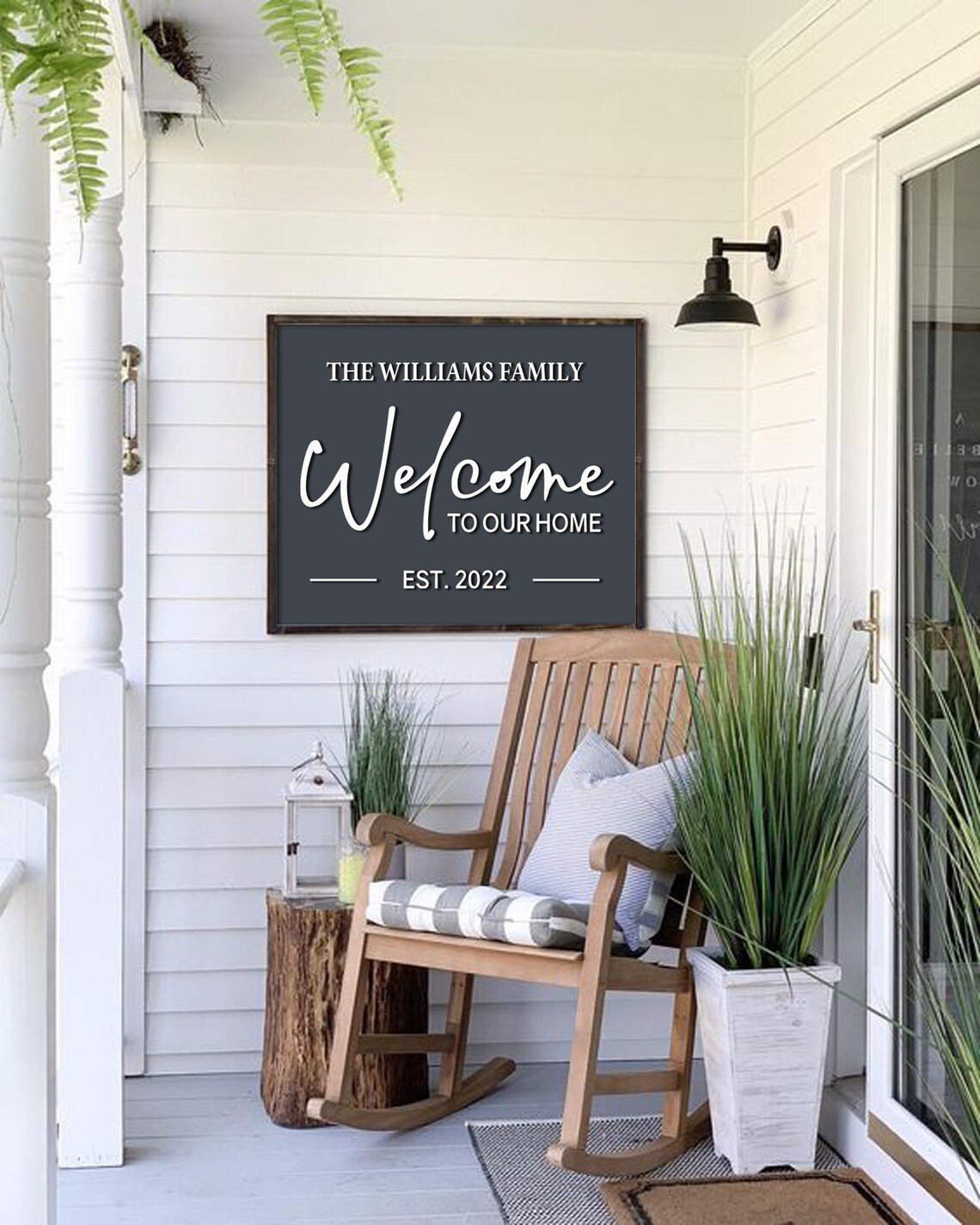 Welcome to Our Home Front Porch Sign 3D Family Name - Etsy