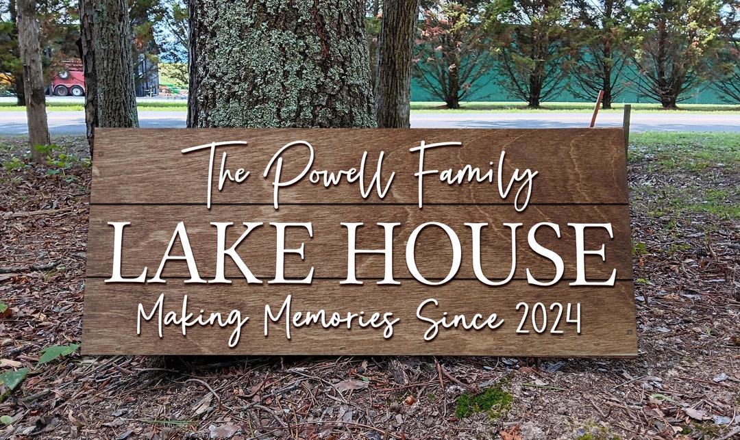 Lake House Sign, Personalized Lake House Decor, 3D Wood Sign, Lake ...