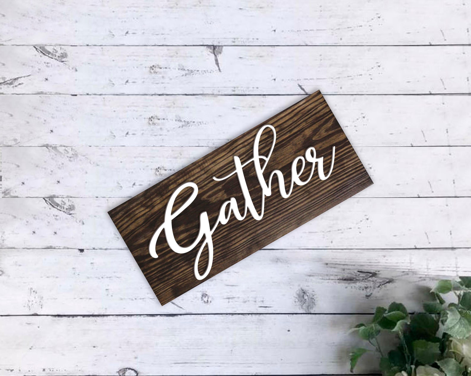 3D Gather Wood Cutout Sign Gather Sign Dining Room Sign | Etsy