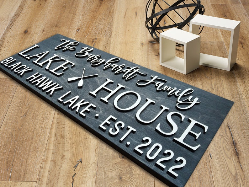 Personalized Lake House Sign Lake Home Decor Family Name - Etsy