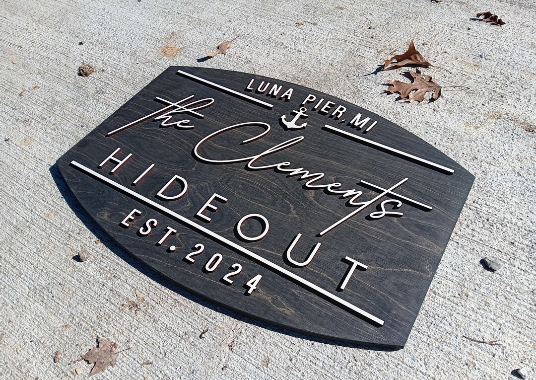 Arched Wall Sign, Hideout Sign, Last Name Est Sign, Modern Farmhouse ...