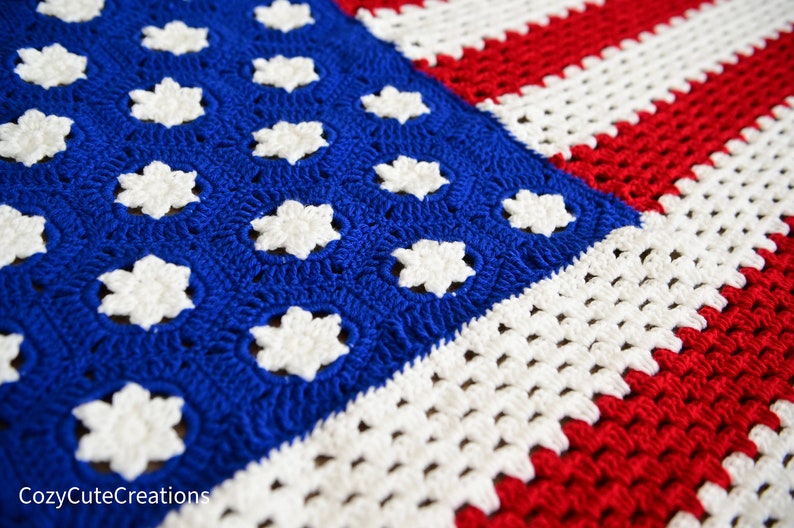 American Flag Afghan | Crochet Flag Blanket - Etsy
