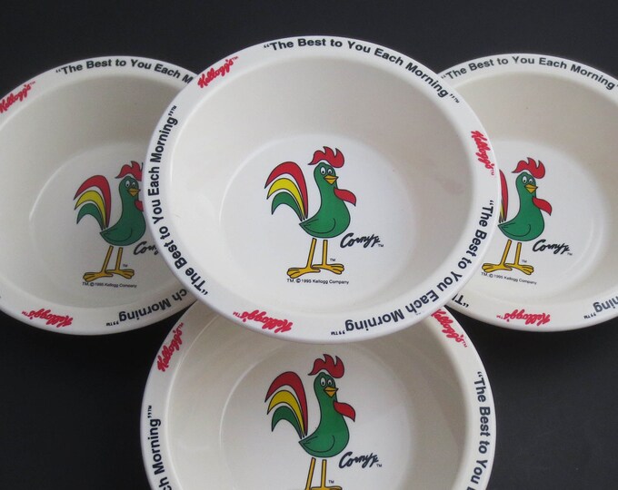 Kellogg's Cereal Bowls ~ 1995 Advertising Premium Featuring Corny the ...