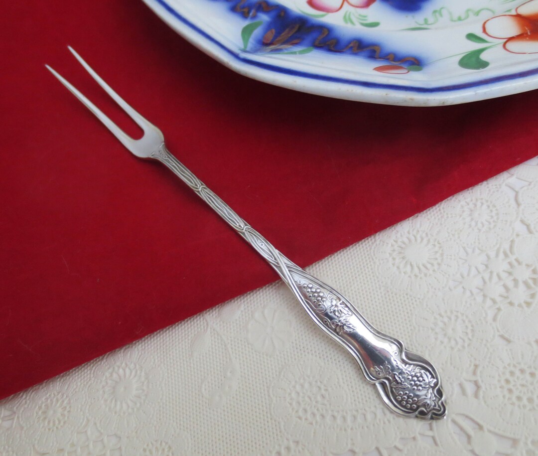 Antique VINEYARD Aka GRAPE Silver Plate Pickle Fork ~ Olive Fork ...