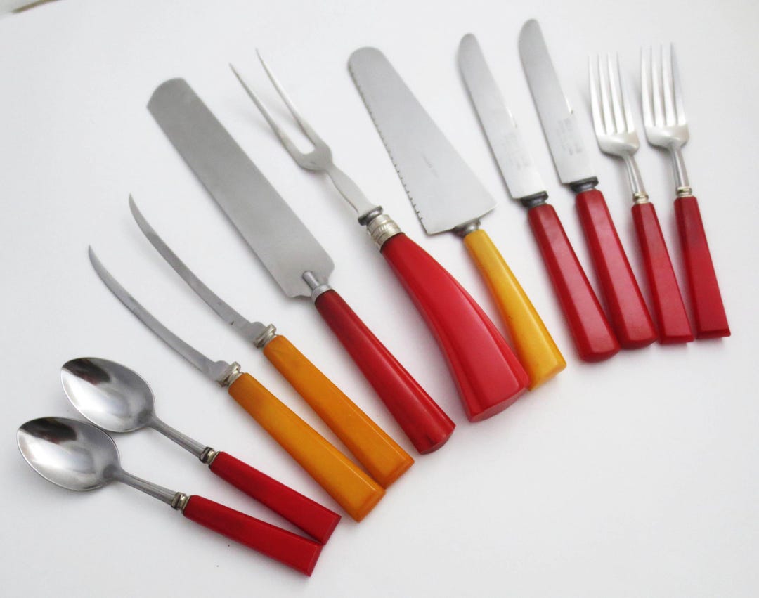 Bakelite Handle Flatware ~ Various Sizes and Shapes ~ Art Deco Serving ...