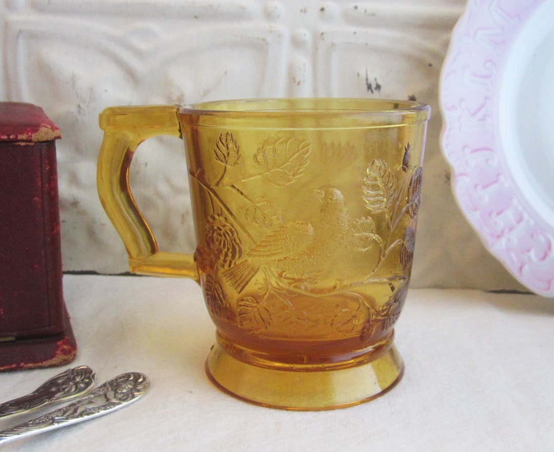 Mosser Glass Robin in a Tree ~ Amber Child's Cup or Mug ~ Bryce ...