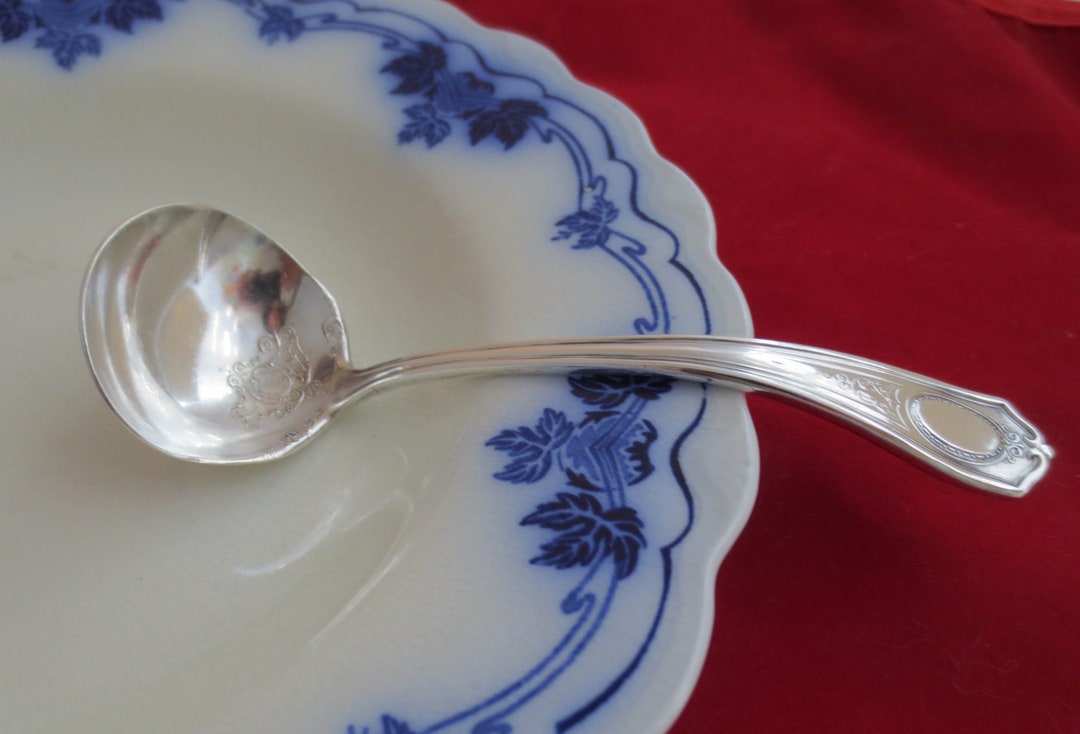 Antique LOUIS XVI Silverplate Gravy, Sauce or Condiment Ladle 1911 ...