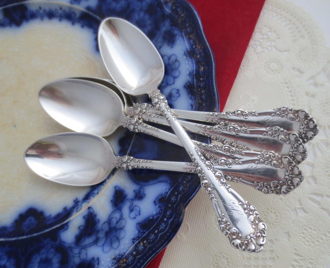 Antique Victorian BERKSHIRE Teaspoons Set of 5 Monogrammed H ...