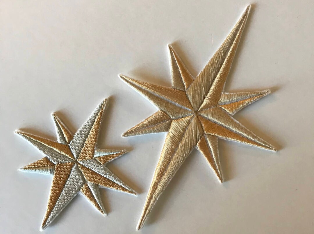 2-toned Star Embroidered Patches - Etsy