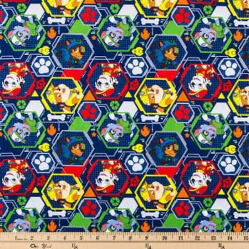 Paw Patrol 100 Cotton Fabric By The Half Yard Etsy