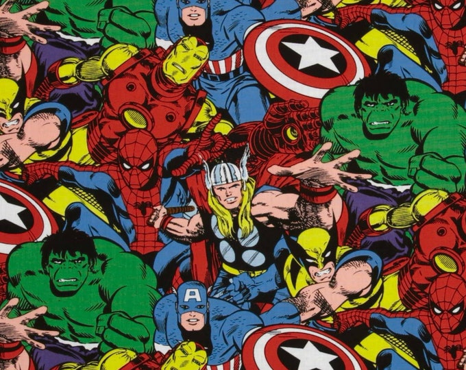Avengers, Marvel Comics, Characters Packed, 100% Cotton Fabric by the ...