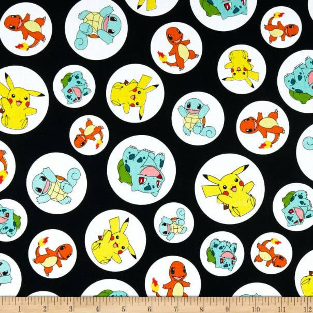 Pokemon Black 100% Cotton Fabric by the Half Yard - Etsy