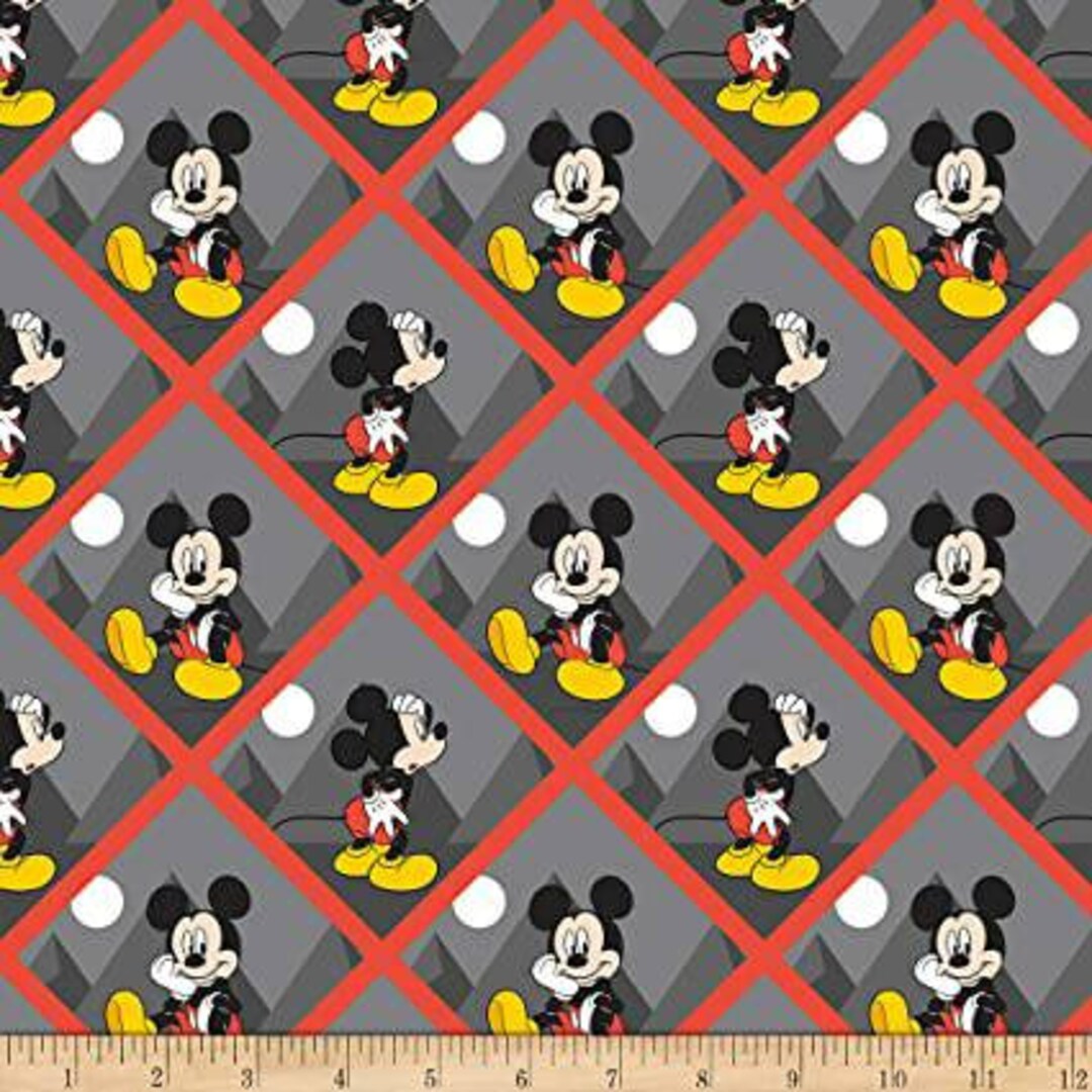 Mickey Mouse 100% Cotton Fabric by the Half Yard - Etsy