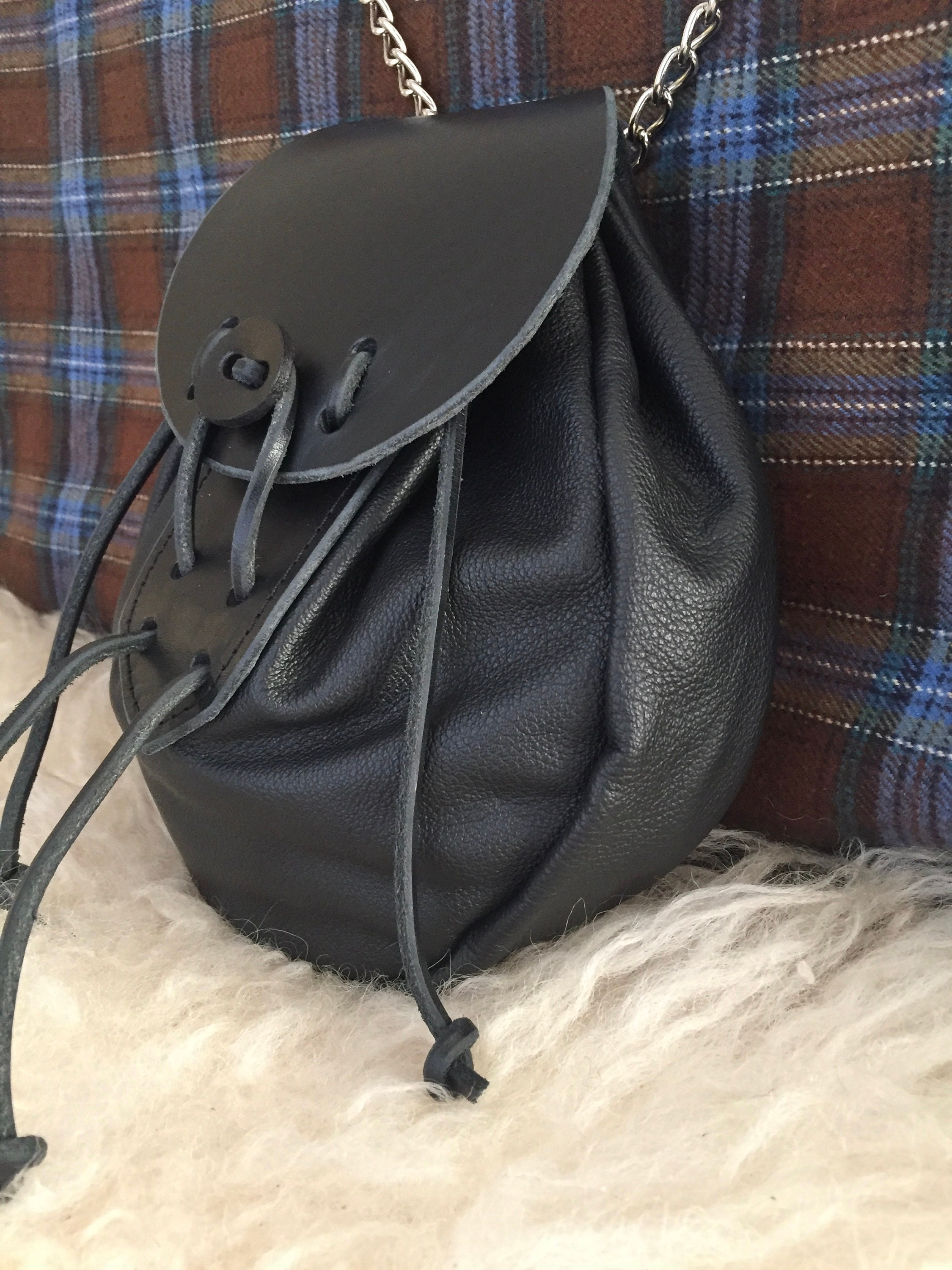 Rob Roy Style Leather Sporran for Men's Larp and Scottish Renaissance ...