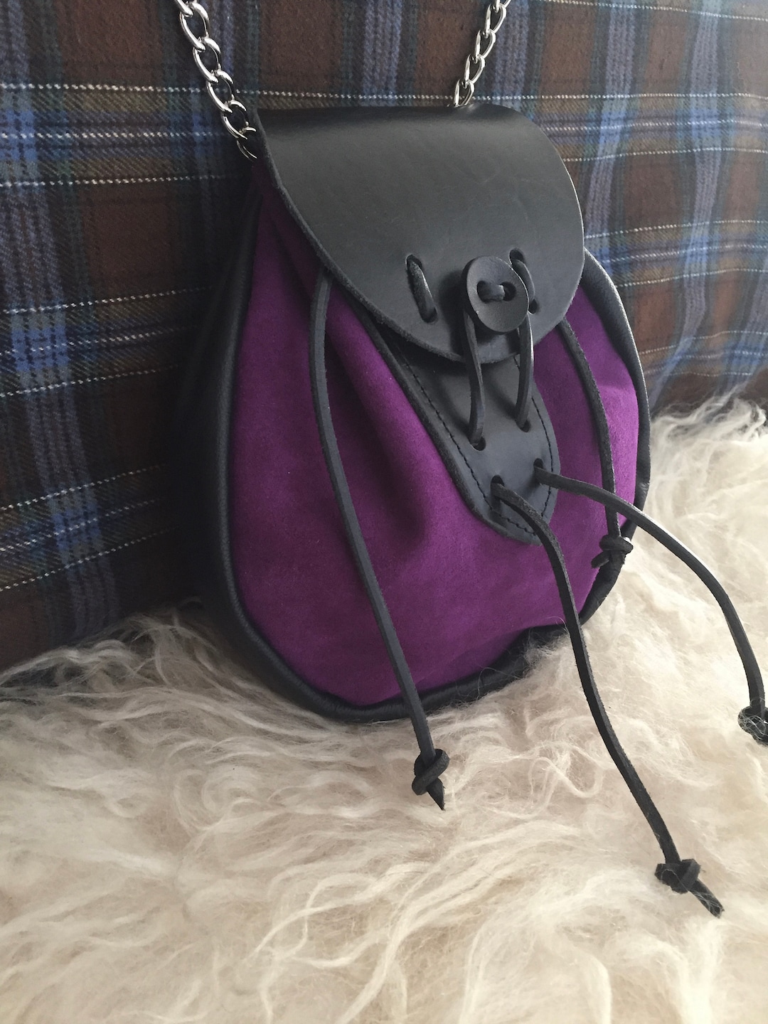Rob Roy Sporran, Purple Kilt Pouch, Scottish Festival Belt Bag, Men ...