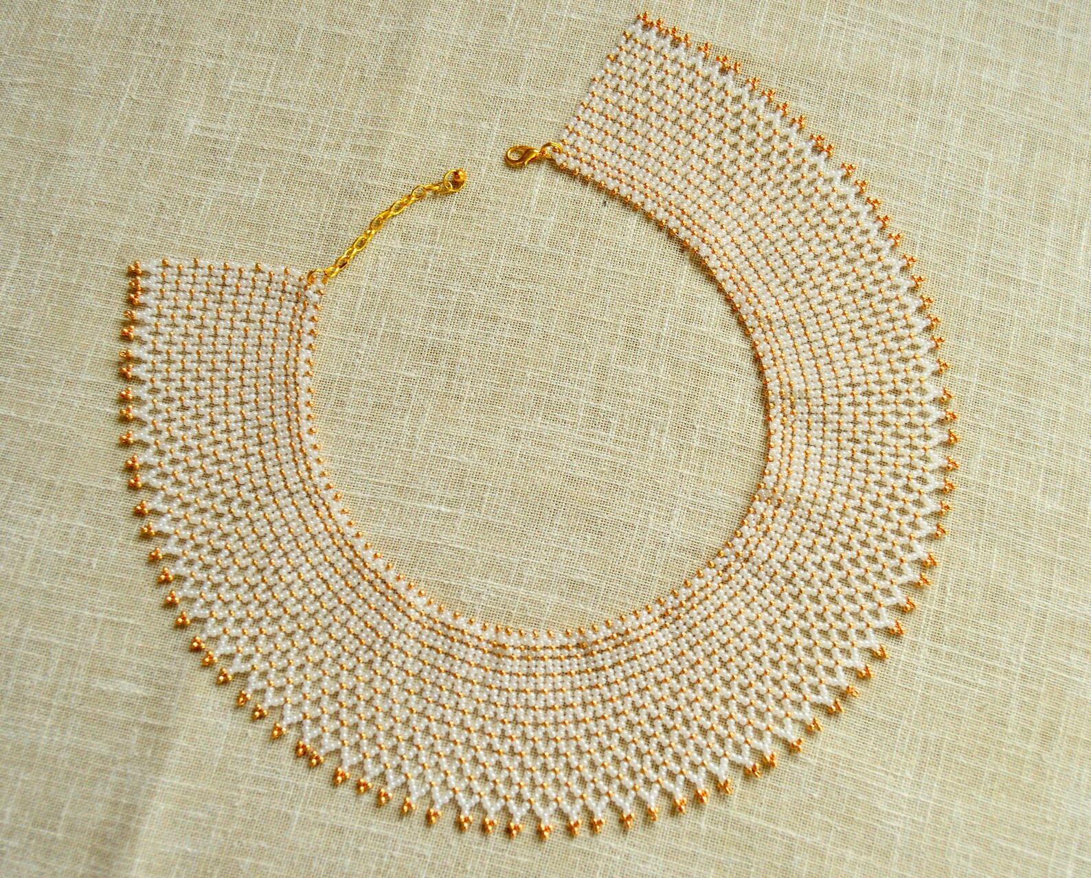 RBG Necklace Wedding Necklace Beaded Necklace White Gold - Etsy