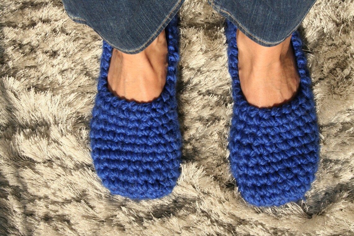 ROYAL BLUE Slippers for Women - Footwear - Ballet Flats - Handmade Home ...