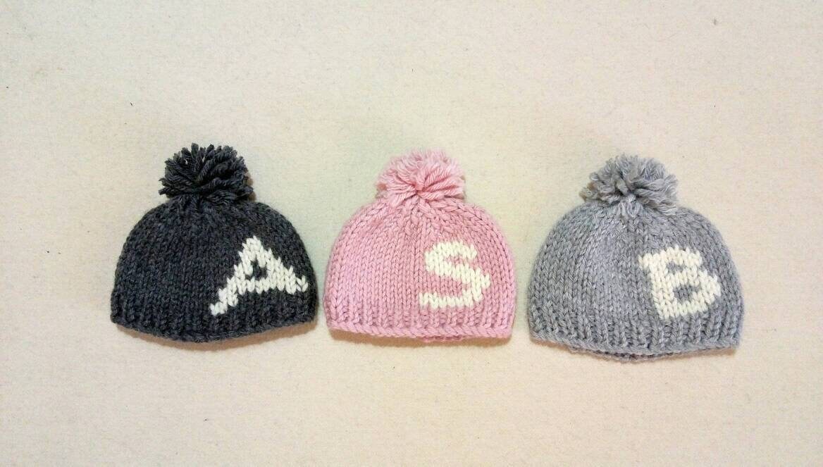 Baby Hat With Name Initial Monogrammed Baby Hat Personalized Baby Hat ...