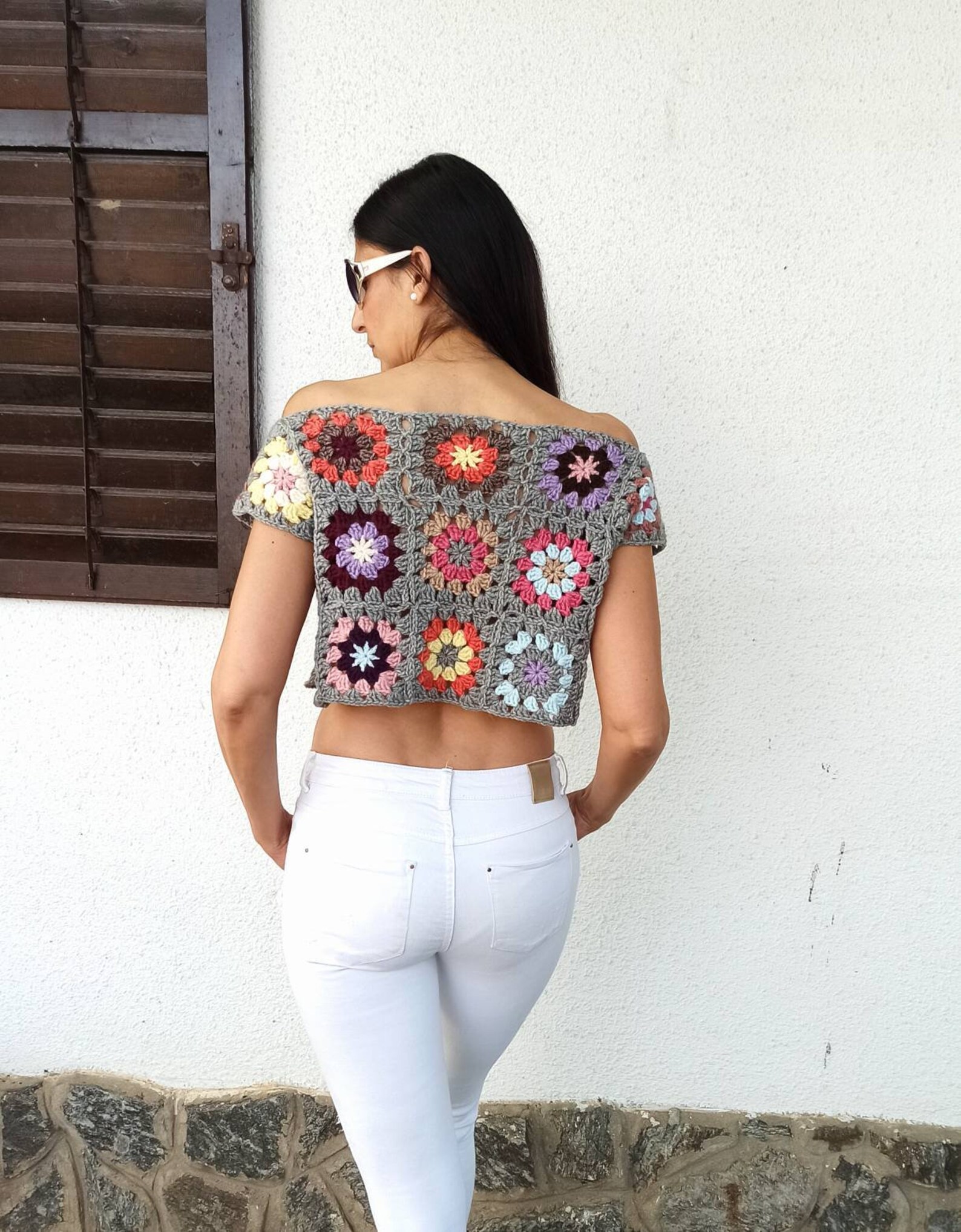 Patchwork Tank Top Granny Square Tank Top Crochet Top - Etsy