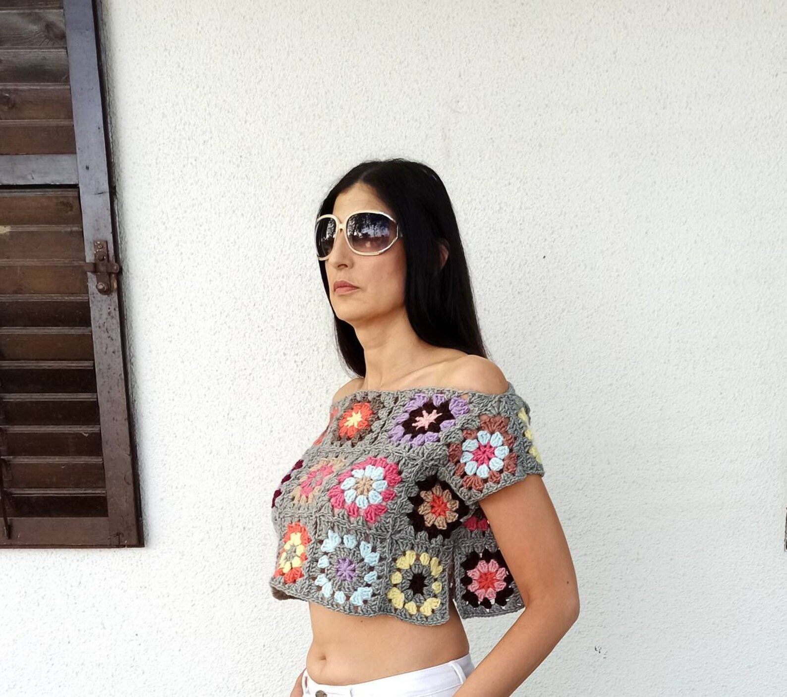 Patchwork Tank Top Granny Square Tank Top Crochet Top - Etsy