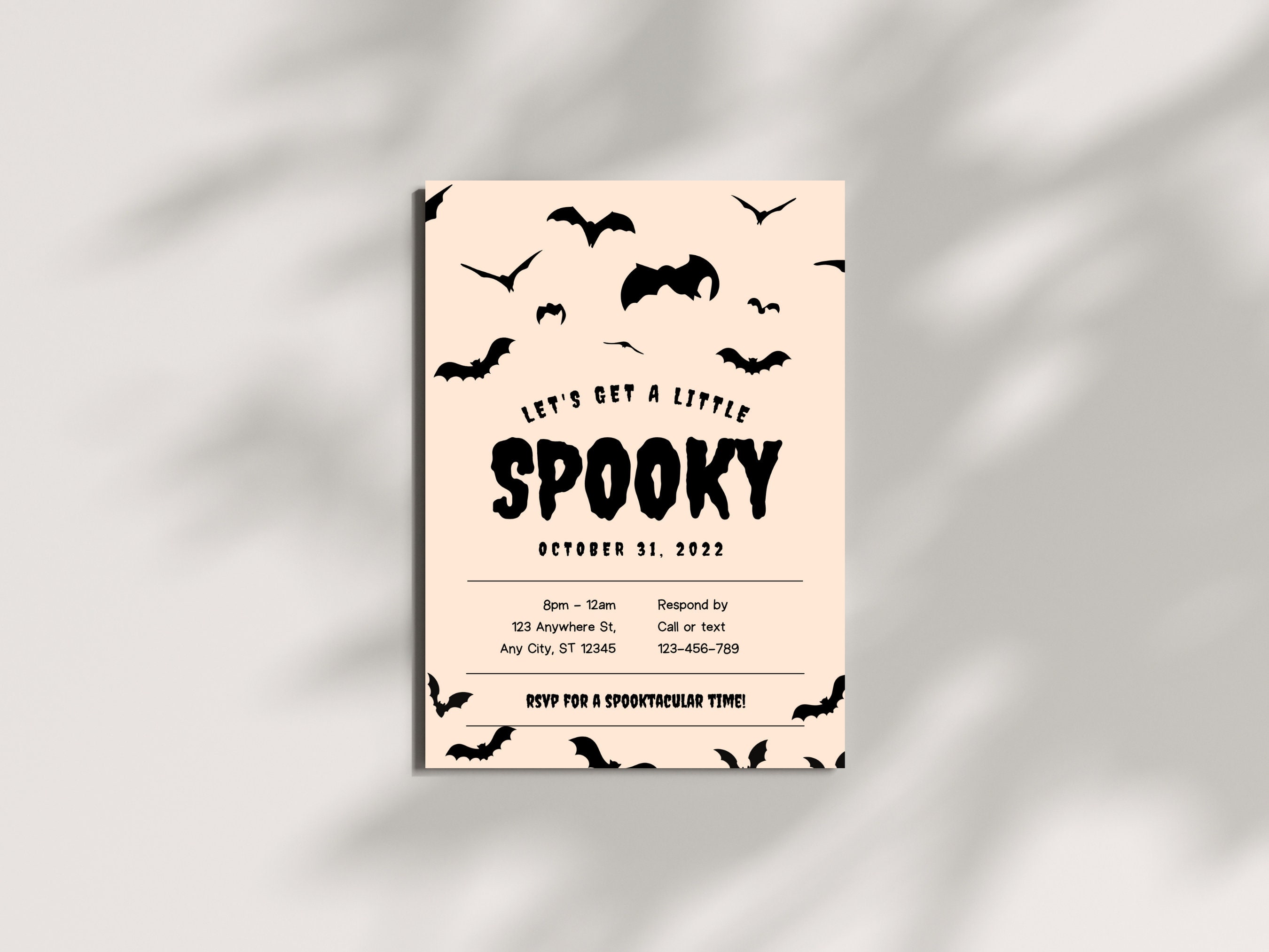 Spooky Halloween Party Invite, Personalized Halloween Custom Printable ...