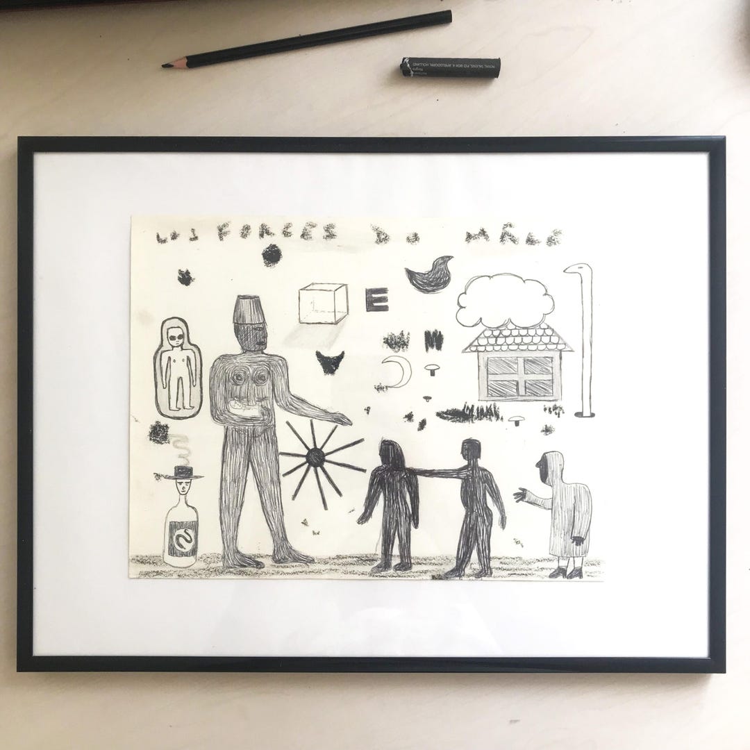 Original Ballpoint Pen Drawing on Sketch Paper,one-of-a-kind ...